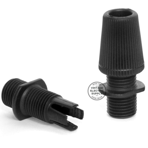 Black Phenolic Keyless Socket - Vintage Electric Supply