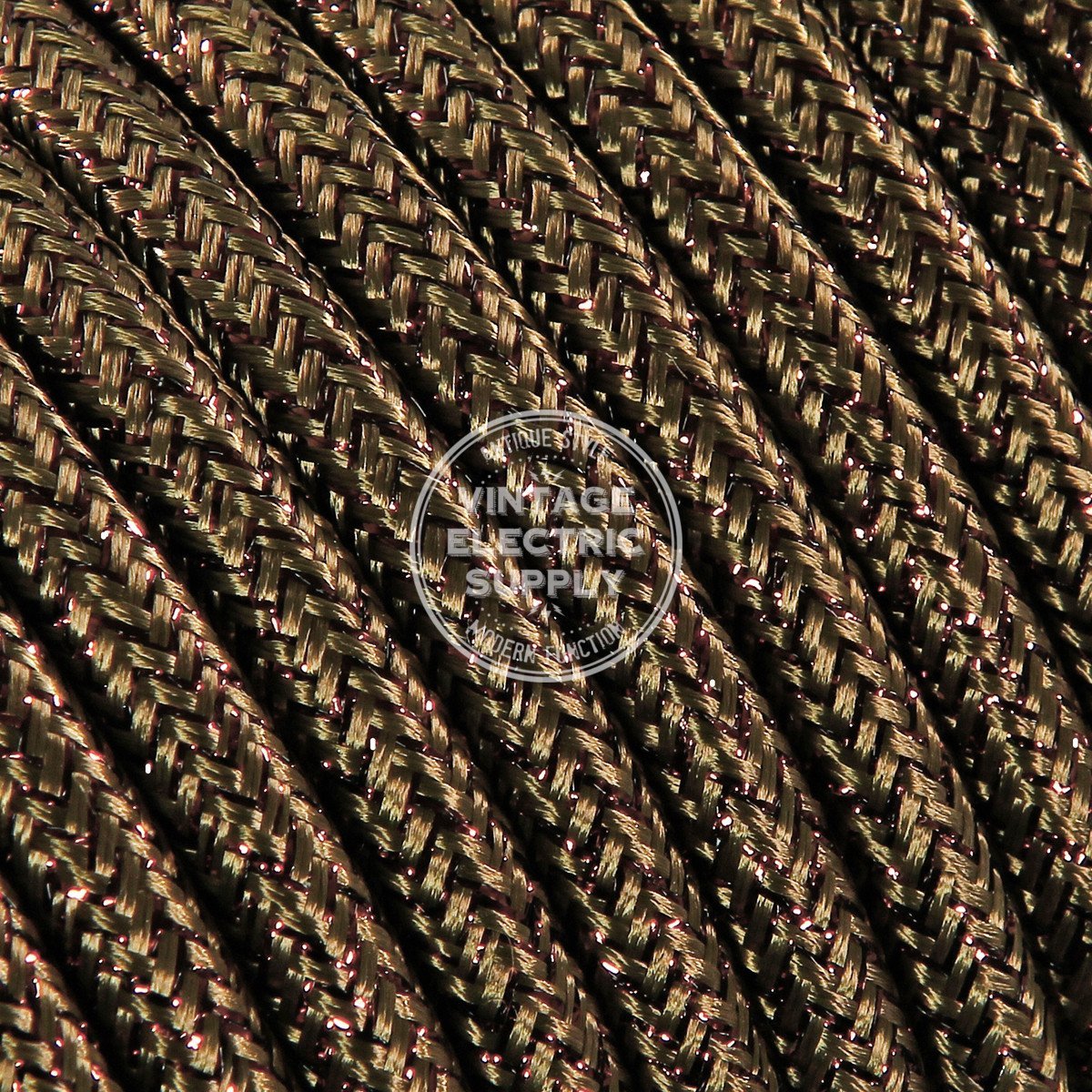 Brown Glitter - Cloth Covered Wire - Vintage Electric Supply