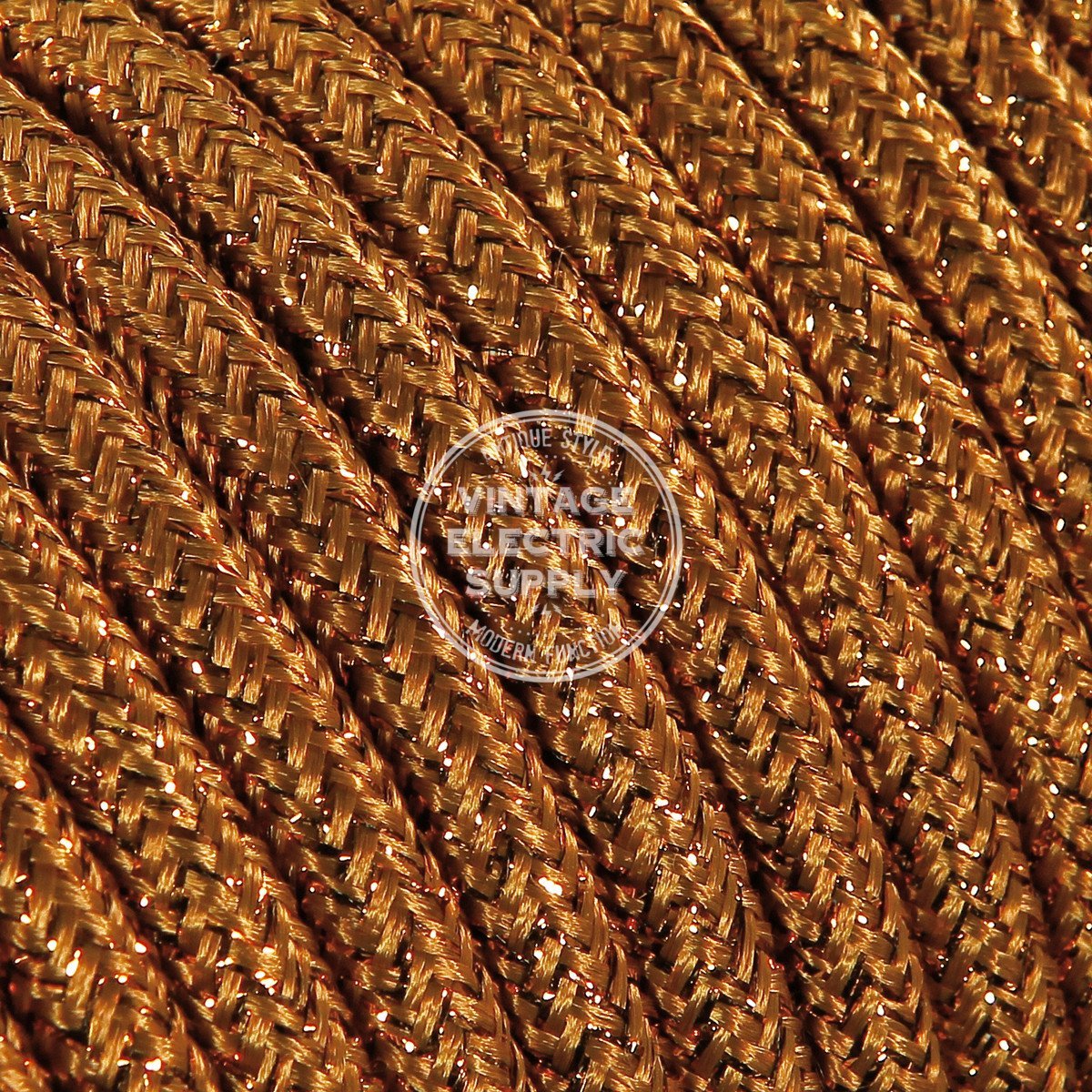 Copper Glitter - Cloth Covered Wire - Vintage Electric Supply